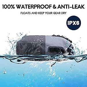 Haimont Dry Bag Waterproof Backpack, Heavy Duty Roll Top Dry Backpack for Men Women SUP, Floating, Sailing, Surfing, 20L, Dark Grey/Light Grey