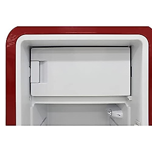 BRAMA Retro Fridge with Top Freezer 9.9 Cu.Ft. Full Refrigerator for Apartment, Condo, House, Kitchen, 24-Inch, Red