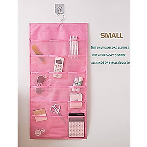 YUNZSXJY Durable Hanging Closet Organizer for Underwear Double Sided with Mesh Pockets,Space Saving Storage Pocket Bra Clothes Socks Organizer Home Basics. (Gray, 2PCS 5+10 Pockets)