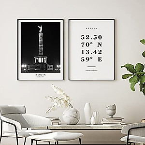 Dear Mapper Berlin Germany View Abstract Road Modern Map Art Minimalist Painting Black and White Canvas Line Art Print Poster Art Print Poster Home Decor (Set of 3 Unframed) (12x16inch)