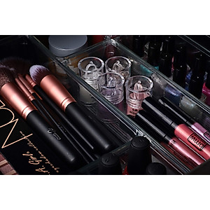 Clear Drawer Organizer - Easily Organize and Customize the Layout of Drawers. Great for Office Desk, Utensils, Cosmetics and Makeup. (8-Piece Set)