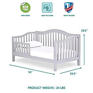 Dream On Me Austin Toddler Day Bed in Pebble Grey, Greenguard Gold Certified