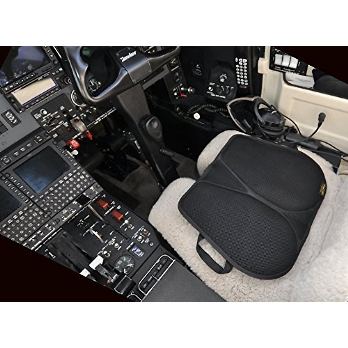 Skwoosh Travel Seat Pad Cushion - Gel, mesh Fabric, Foldable, Handles, Waterproof, Lightweight - for Travel, Pilots and Office - Command Pilot