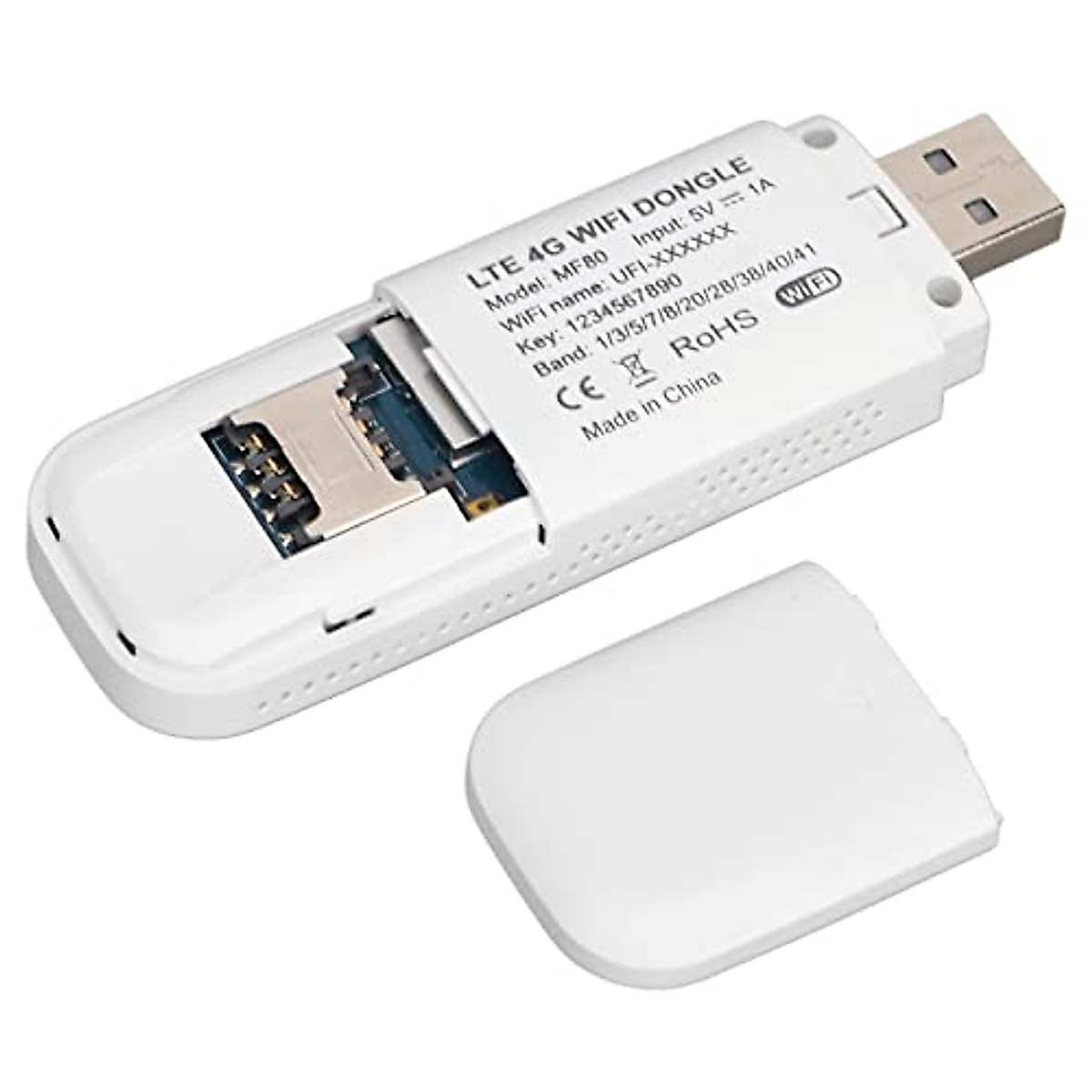 4G WiFi Router, Portable 4G LTE USB Modem Dongle, Wireless Hotspot Network Adapter, with SIM Card Slot, 8 Users Sharing, 150Mbps High Speed, for Tablet Laptop Phone
