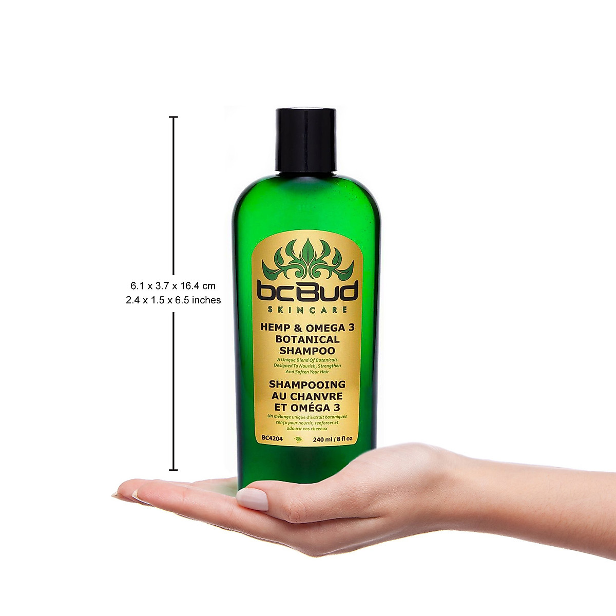 Hemp & Omega 3 Botanical Shampoo, Sulfate Free, SLS Free, for Itchy Scalp, Oily, Thinning, Color Treated Hair, Volumizing for Soft, Healthy, Shiny Hair, with Natural Hemp Seed Oil, Aloe (Single)
