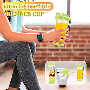 Cordless 21oz Portable Blender BPA Free With Personal Blender Cup, Best For Smoothie, Shakes, and Cocktails, With Durable Stainless Steel Blades, USB-C Rechargeable in Lime By WIZTRONIX