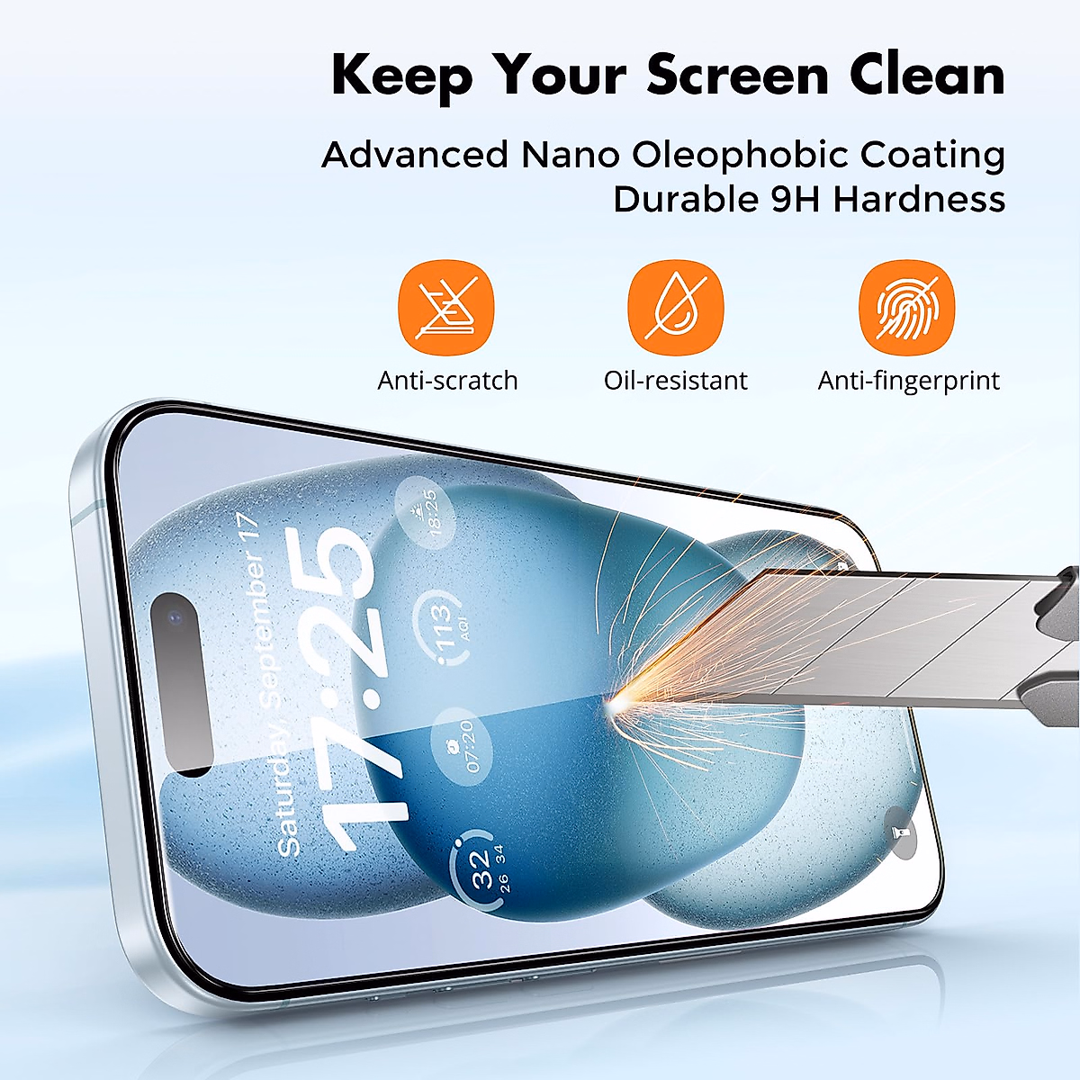 UNBREAKcable 3-Pack Screen Protector for iPhone 15, Double Shatterproof Tempered Glass [Easy Installation Frame] [9H Hardness] [99.99% HD Clear] [Case Friendly] for iPhone 6.1 inch