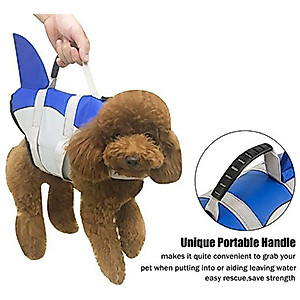 Xiaoyu Dog Life Jacket, Adjustable Pet Life Preserver Safety Dog Swimming Pool Vest, Novice Swimmer Life Jacket for Pets, Water Safety at The Pool, Beach, Boating, Blue, L