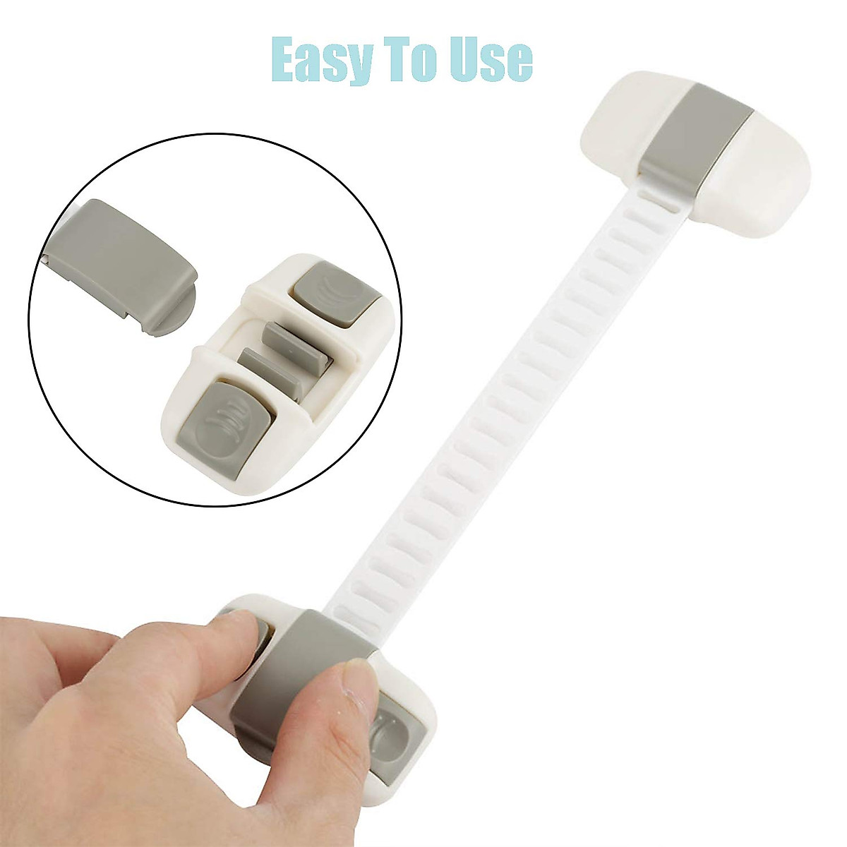 Child Safety Locks, Adjustable S Latches to Cabinets, Drawers, Cupboard, Oven, Fridge, Closet, Seat, Door, Window, No Tools or Drilling Required (Green)