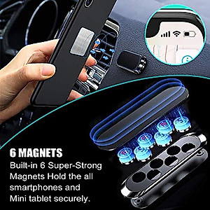 SALEX Black Magnetic Mounts 3 Pack. Flat Cell Phone Holder for Car Dashboard, Wall, Fridge. Stick on Universal Kit Compatible with GPS, Tablets, Smartphones, Knives, Keys, Spoons, Forks.