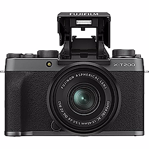 Fujifilm X-T200 Mirrorless Digital Camera w/XC15-45mm Kit - Dark Silver