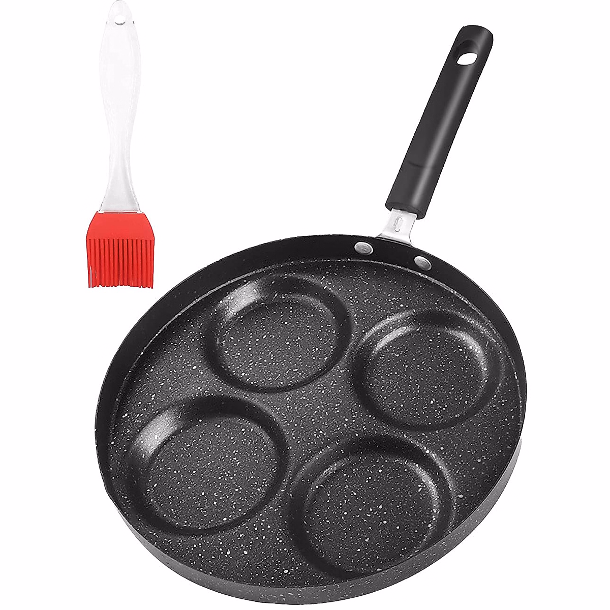 NINGVIHE Egg Pan,Non Stick Frying Pan,Skillet Pans for Cooking,Multi Egg Cooker Pan for Breakfast,Safe Non-stick Coating(Round)