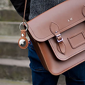 Geemik Airtag Holder -4 Pack, 2 Leather Airtag Keychain & 2 Light Silicone Airtag Case, Apple AirTags Protective Case Accessories with Key Ring for Wallet,Luggage,Cat,Dog,Pets