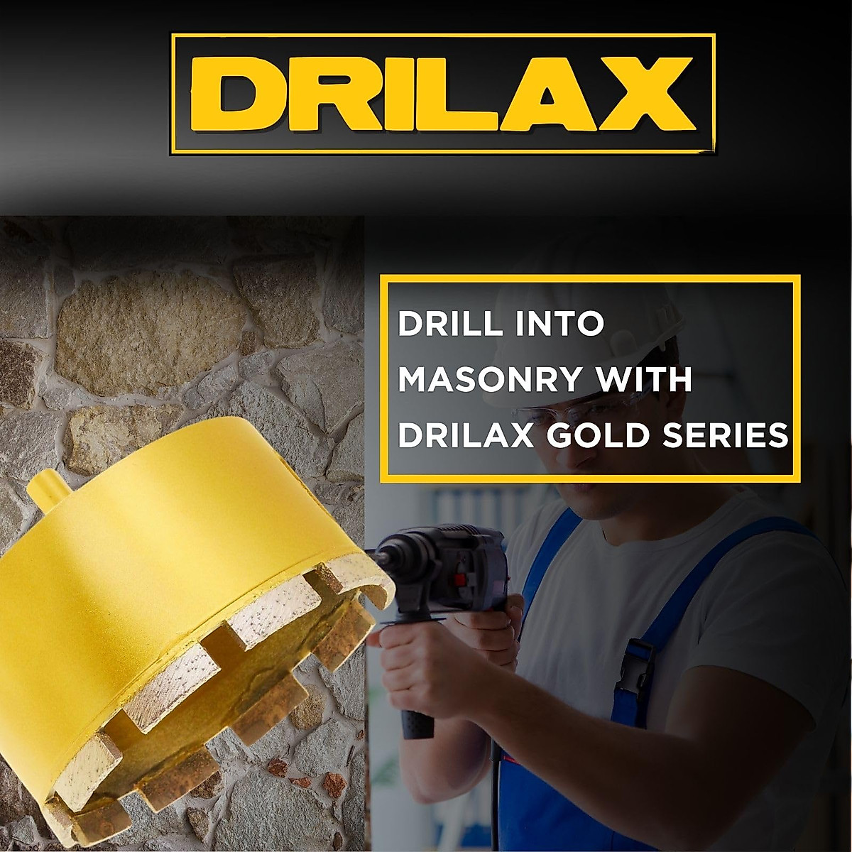 4 Inch Masonry Hole Saw, Diamond Hole Saw, Heavy Duty Dry Core Hole Saw for Concrete Hole Saw Bit Brick, Cinder Block, Core Drill Guide Included Extra Long Depth of Cut