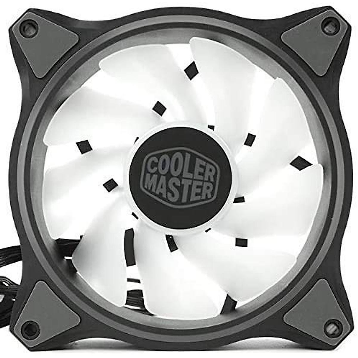 Cooler Master MasterFan MF140 Halo Duo-Ring Addressable RGB Lighting 140mm Fan, Absorbing Rubber Pads, PWM Static Pressure for 5V 3-Pin ARGB,NOT Work with 4-pin RGB or RGB+12V (Gen-2 MF140 Halo)