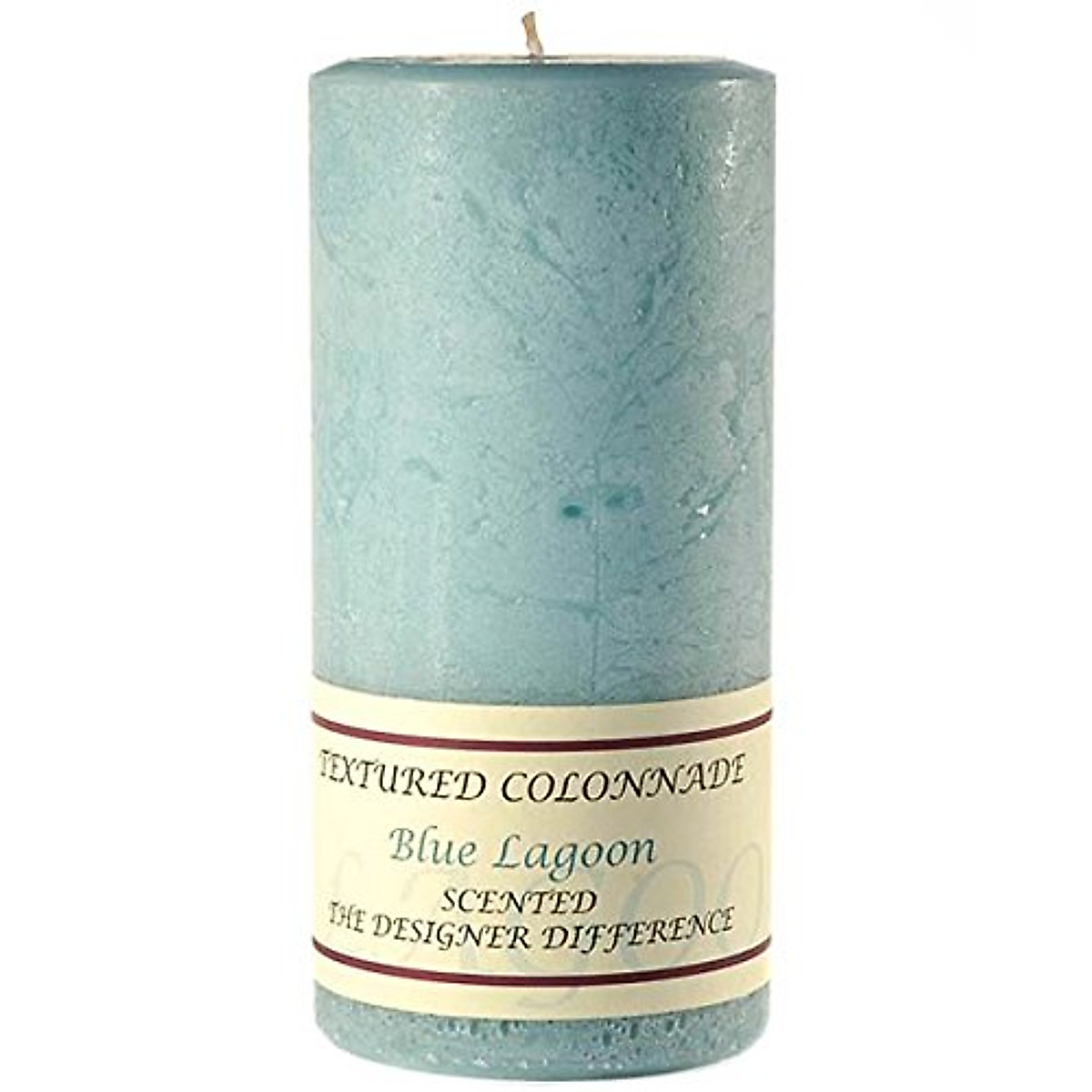 Textured 4x9 Blue Lagoon Pillar Candle for Wedding/Dinner, Holiday Event, Home Decoration, 100 to 120 Hours, 4 in. diameterx9.25 in. Tall, 1 Piece
