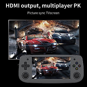RG503 Handheld Game Console , 4.95 Inch OLED Screen RK3566 Chip Linux System Support 5G WiFi Bluetooth 4.2 Built-in 64G SD Card 4193 Games(Black)