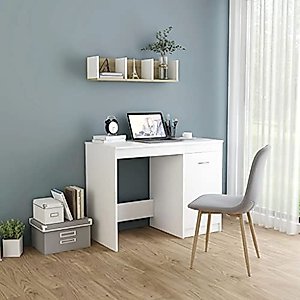 WIFESE Desk 39x20x30 in Computer Desk Desks for Bedrooms Work Desk Computer Table Desk Table Home Desk Office Desk Small Desk Modern Desk Long Desk Simple Desk Vanity Table Wood Desk White Desk