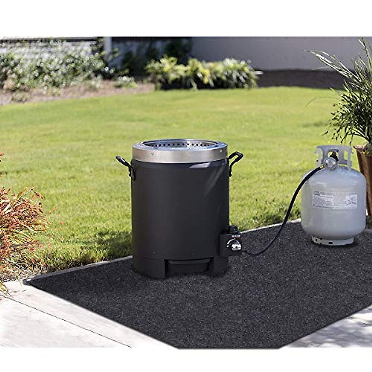 Turkey Fryer Mat,for Floor Surface/Absorbent mat Lightweight Washable Floor Mat to Protect Decks and Patios from Grease Splatter,Against Damage and Oil Stains or Grease Spills，Back Non-Slip (36”×30“)