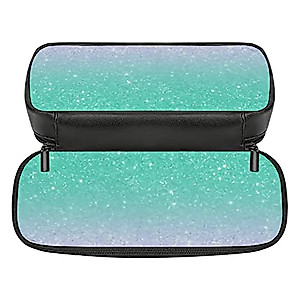 Mermaid Lavender Pattern Pencil Case PU Leather Pencil Pen Bag Large Capacity Pen Box Pencil Pouch Makeup Bag with Zip