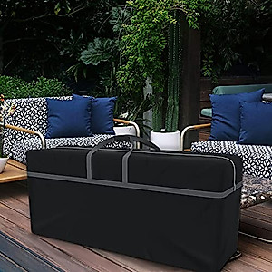 MBOOM Patio Cushion Cover Set - All Season, Quick Dry Low Maintenance Outdoor Furniture Accent Piece (Black, 56x21x29in)