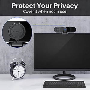 EMEET 3 in 1 Webcam - 1080P Webcam with Microphone and Speakers, Noise Reduction, Auto Low Light Correction W/Cover, C980 Pro USB Camera Webcam 65°-90° for Video Conferencing Streaming/Gaming/Class