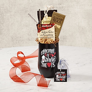 Broadway Basketeers Welcome Home Chocolate and Sweets Gif Mug. Large 16 oz. Insulated Gift Mug Includes 3 Piece Set of Metal Straws A Great Gift to Show Your Love to Mom Dad & Friends