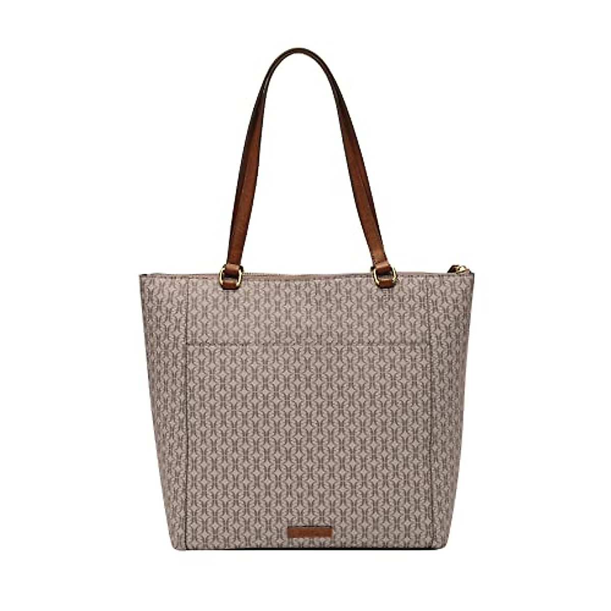 Fossil Women's Tara Faux Leather Shopper Tote Purse Handbag, Taupe/Tan (Model: ZB1781939)