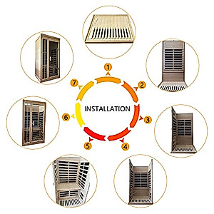 Kanlanth 1 to 2 Person Infrared Sauna, Hemlock Wood Low EMF FAR Infrared Sauna for Home, 1,350watt, Indoor Saunas with Bluetooth, LCD, LED