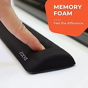 i-Rocks IRC41 Ergonomic Keyboard Memory Foam Wrist Rest Pad with Anti-Slip Base; Provides Cushioned Support and Pain Relief for Office, Gaming, Computer, Laptop, and Typing. (Black)