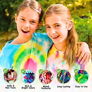 Tie Dye Kit for Kids & Adults - Complete DIY Tie Dye Set w/Tie Dye Powder in Tie Dye Refill Packets -Fun Kids Tie Dye Kit w/Nozzle Spray Tie Dye Kit for Fabric - Dye for Clothing (Pack of 40, 60 ml)