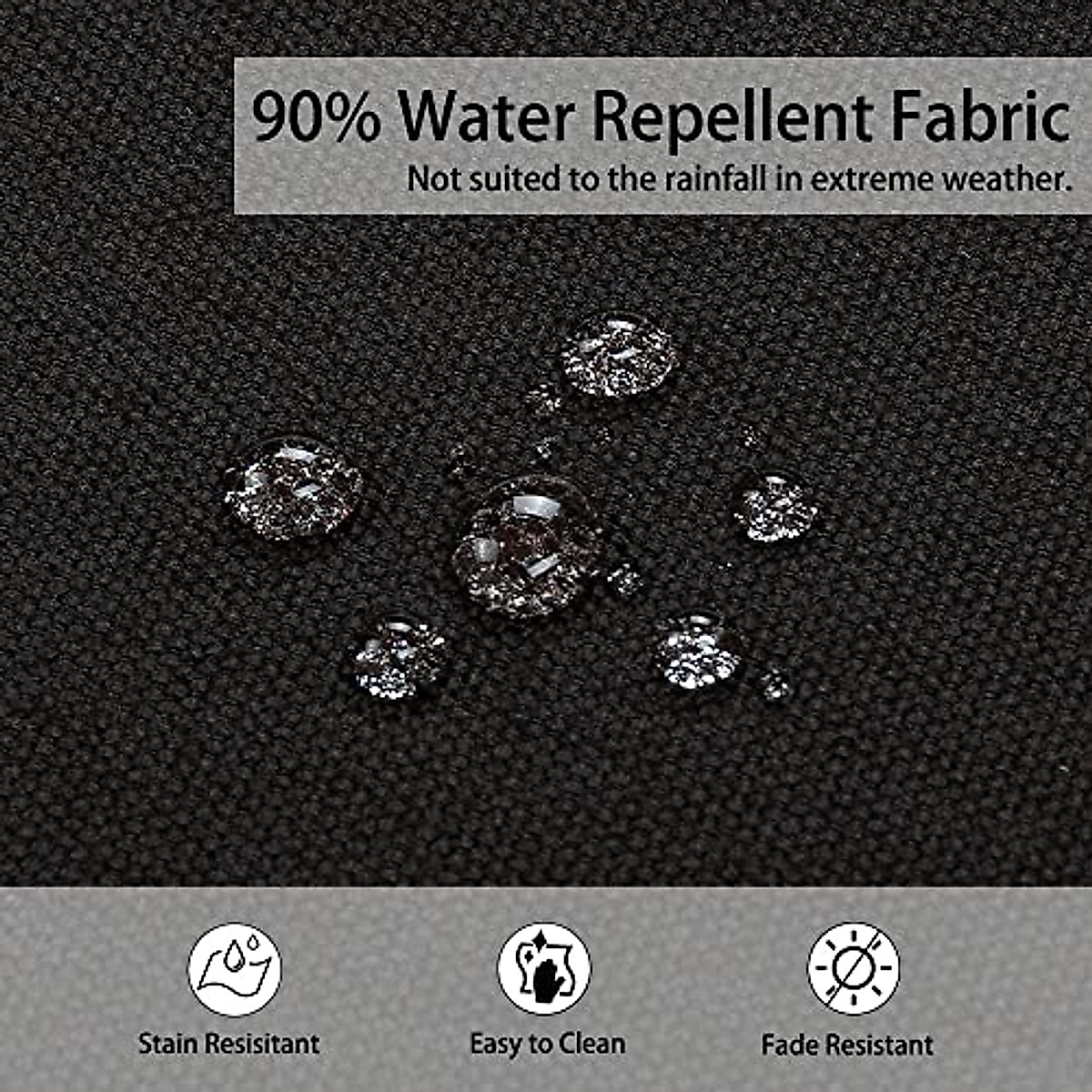 Magpie Fabrics Outdoor/Indoor 17"x16"x2" Chair Cushions with Ties Set of 4, Waterproof All Weather U-Shape Seat Pads Decoration for Patio Garden Furniture Home Office (Black)