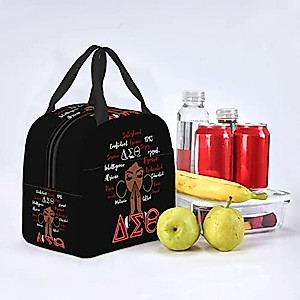 Delta-Sigma Lunch Bag Sorority Paraphernalia Gifts Reusable Lunch Box for Women Men Travel Work Hiking Black One Size