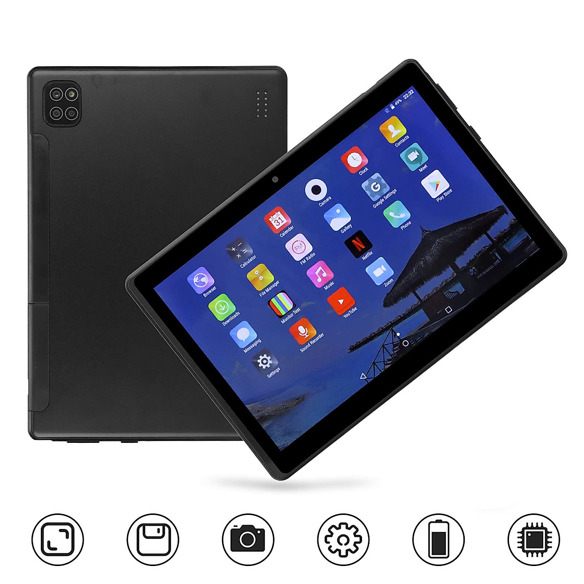 Septpenta 8in Tablet for Adults and Kids, 1920X1080 HD IPS Display, 4GB 64GB Octa Core CPU, 2MP Front 8MP Rear, Supports 2.4G WiFi and 4.2 BT, 8000mAh Type C Port Tablet for Android 10 (USA)