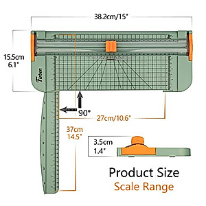 Firbon A4 Paper Cutter 12 Inch Titanium Straight Paper Trimmer with Side Ruler for Scrapbooking Craft, Paper, Coupon, Label, Cardstock (Morandi)