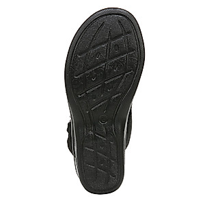 BZees Womens Star Bright Slingback Wedge Sandal, Black, 9 US