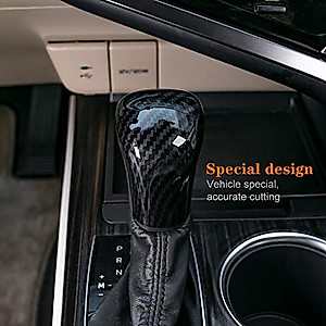 CKE for Toyota Camry 2023 2022 2021 2020 2019 2018, for Corolla Sedan Avalon 2022 2021 2020 2019 Accessories Auto Gear Shift Knob Cover Trim Cap Protector Interior Sport Style - Carbon Fiber Grain