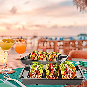 Disposable Taco Plate/Holder with 3 Compartments for Taco Bar and Home Keeps Tacos Upright