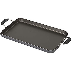 GoodCook Everyday 18" x 11" Nonstick Aluminum Double Burner Griddle Pan, Black