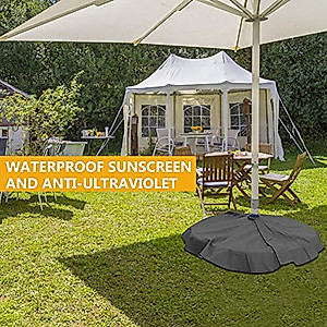Patio Umbrella Base Cover Heavy Duty Round Base Stand Cover Parasol Base Cover Waterproof Sunscreen Anti-UV - Fits Bases up to 24"