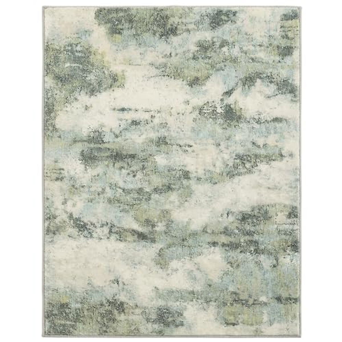 Carvapet Washable Rug 8x10, Green Modern Abstract Area Rugs, Low Pile Rugs with Rubber Backing, Stain Resistant Rugs for Living Room, Foldable Machine Washable Area Rug
