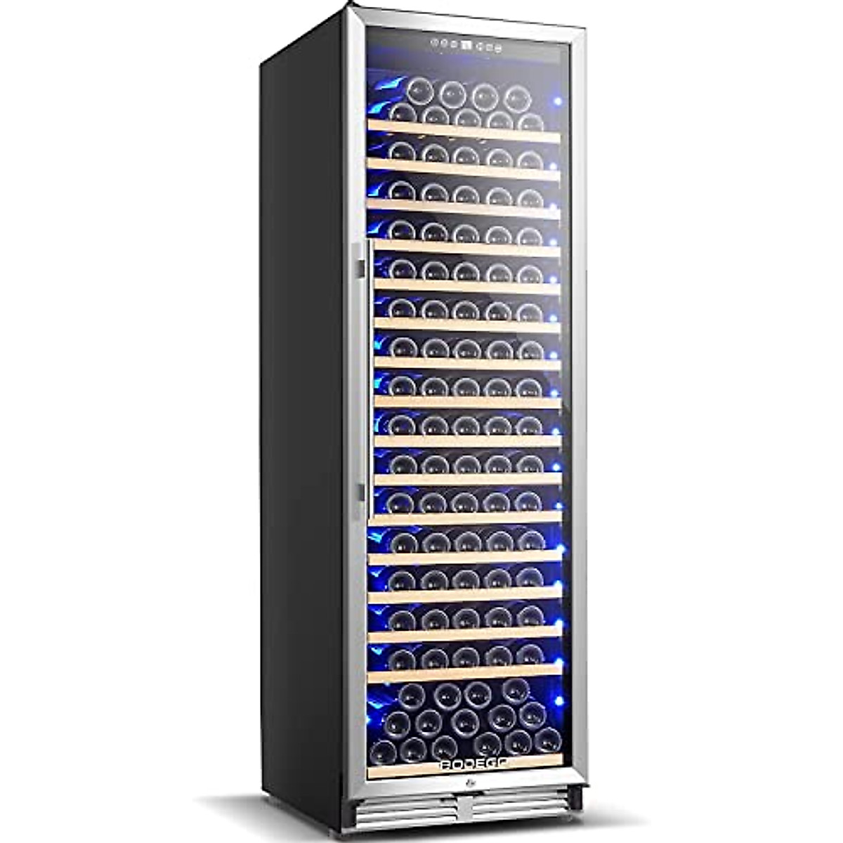 BODEGA 24 Inch Wine Cooler, 176 Bottles Wine Refrigerator with High-Capacity, Built-in & Freestanding Wine Fridge with Advanced Cooling Compressor for Red, Rose and Sparkling Wines,Quiet Operation