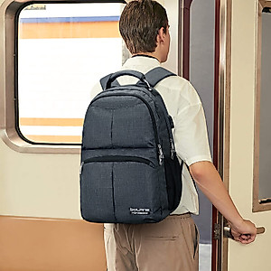 BOLANG Laptop Backpack for Men Women With USB Charging Port Business Work Travel Backpack Water Resistant College School Bookbag Fits 17 Inch Computer (8459 Purple )