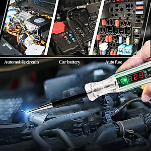 AWBLIN Automotive Test Light Digital LED Circuit Tester, DC 2.6V-32V Auto Electric Tester Light Tool with Voltmeter and Probe for Checking Vehicle Car Truck Motorcycle Boat Fuses and Battery Voltage