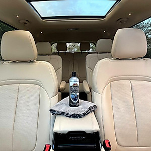 Dry Shine Leather Cleaner and Conditioner 2 Pack Plus 2 Microfiber Cleaning Pads/Premium Car Leather Seat Cleaner and Conditioner/Car Interior Cleaning Kit/Leather Couch Cleaner/Sofa Cleaner