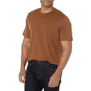 Amazon Essentials Men's Regular-Fit Short-Sleeve Crewneck T-Shirt, Pack of 2, Black/Brown, Large