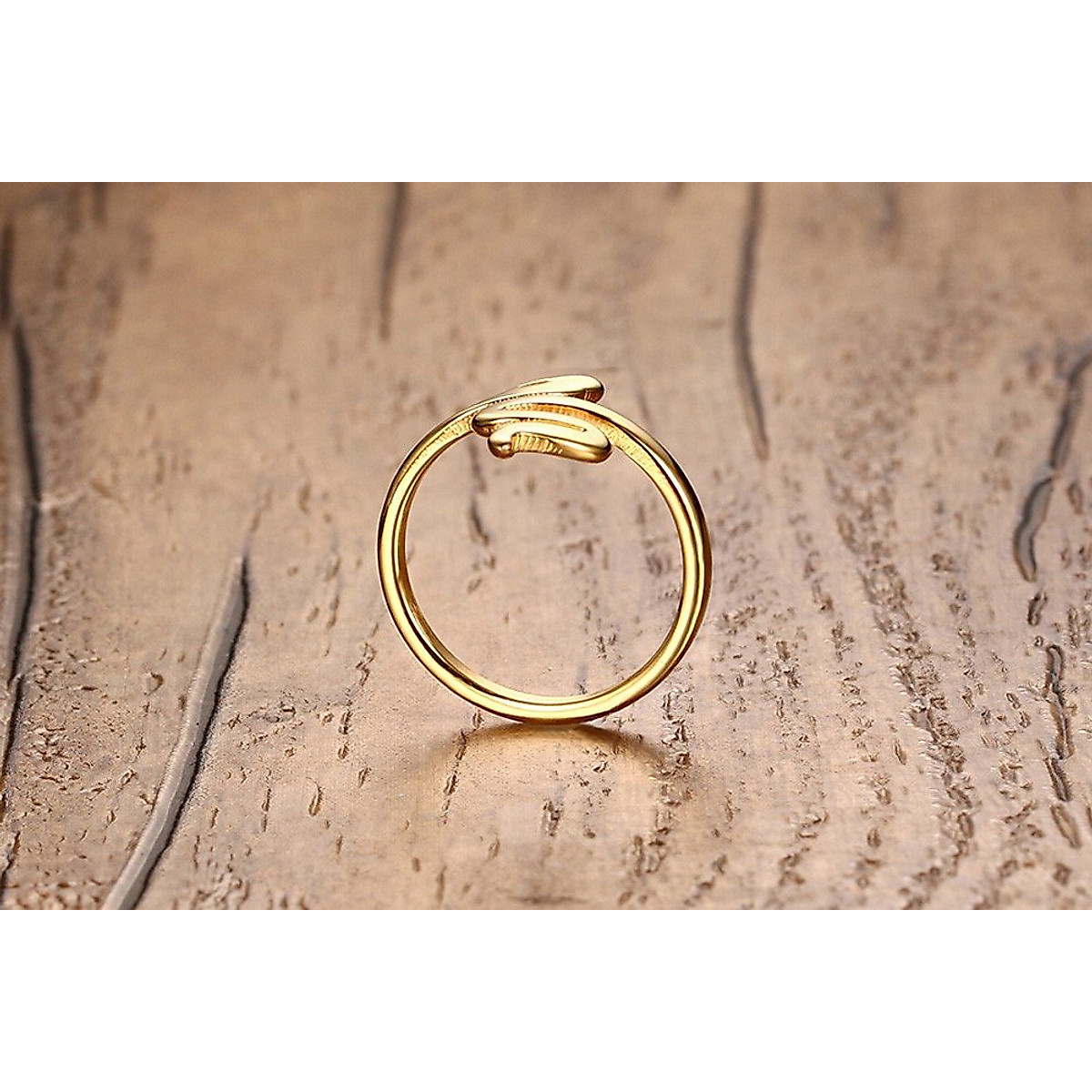 Ximi Jewelry Stainless Steel Fashion Snake Rings for Womens,Gold Plated,Size6-8 (8)