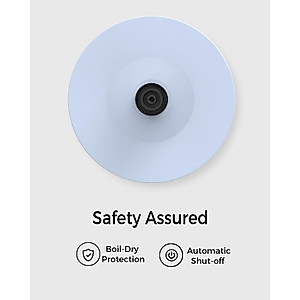 LONGDEEM Electric Kettle Quick Heating, Hot Tea Water Boiler with Thermometer 1.7L Stainless Steel Cordless LED Indicator 1500W, Auto Shut-Off & Boil Dry Protection, Easy to Clean, Blue