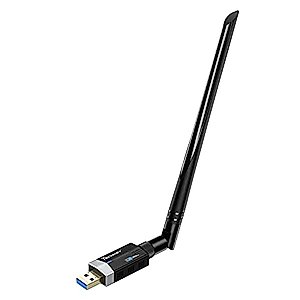 USB WiFi Adapter for PC, Techkey AC1300Mbps Dual Band Wireless Network Adapter, Network WiFi USB 3.0 for Desktop Laptop with 2.4GHz/ 5GHz High Gain 5dBi Antenna, Support Win10/8.1/8/7/XP…