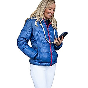 Luna Lucia iPhone 12 Crossbody Beaded Long Around The Neck Cell Phone Holder, Lanyard, Tether, Chain, Strap or Leash! for Hands Free use! Comes with iPhone 12 Case (Natural with Blue Cord)